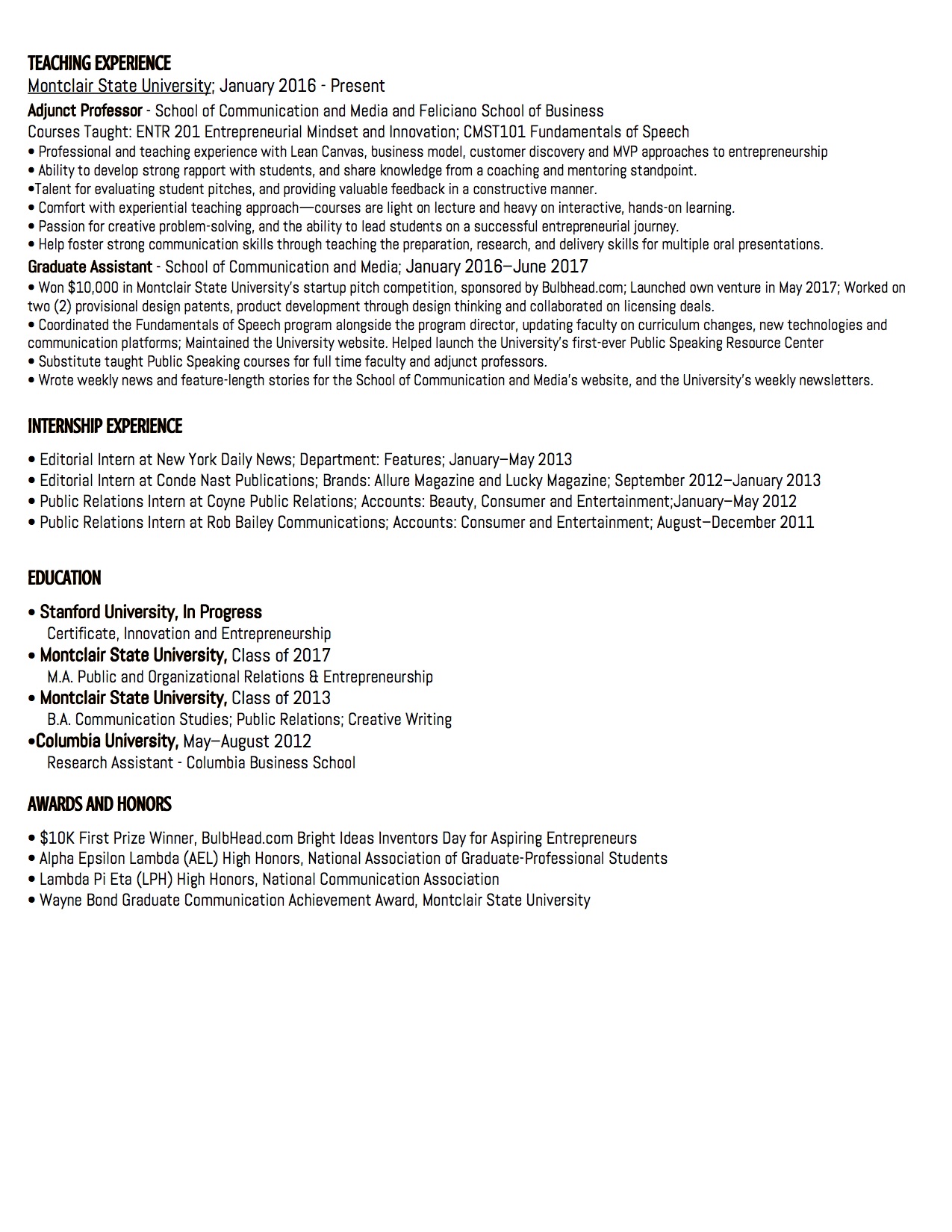 Resume – Jamie Wisniewski